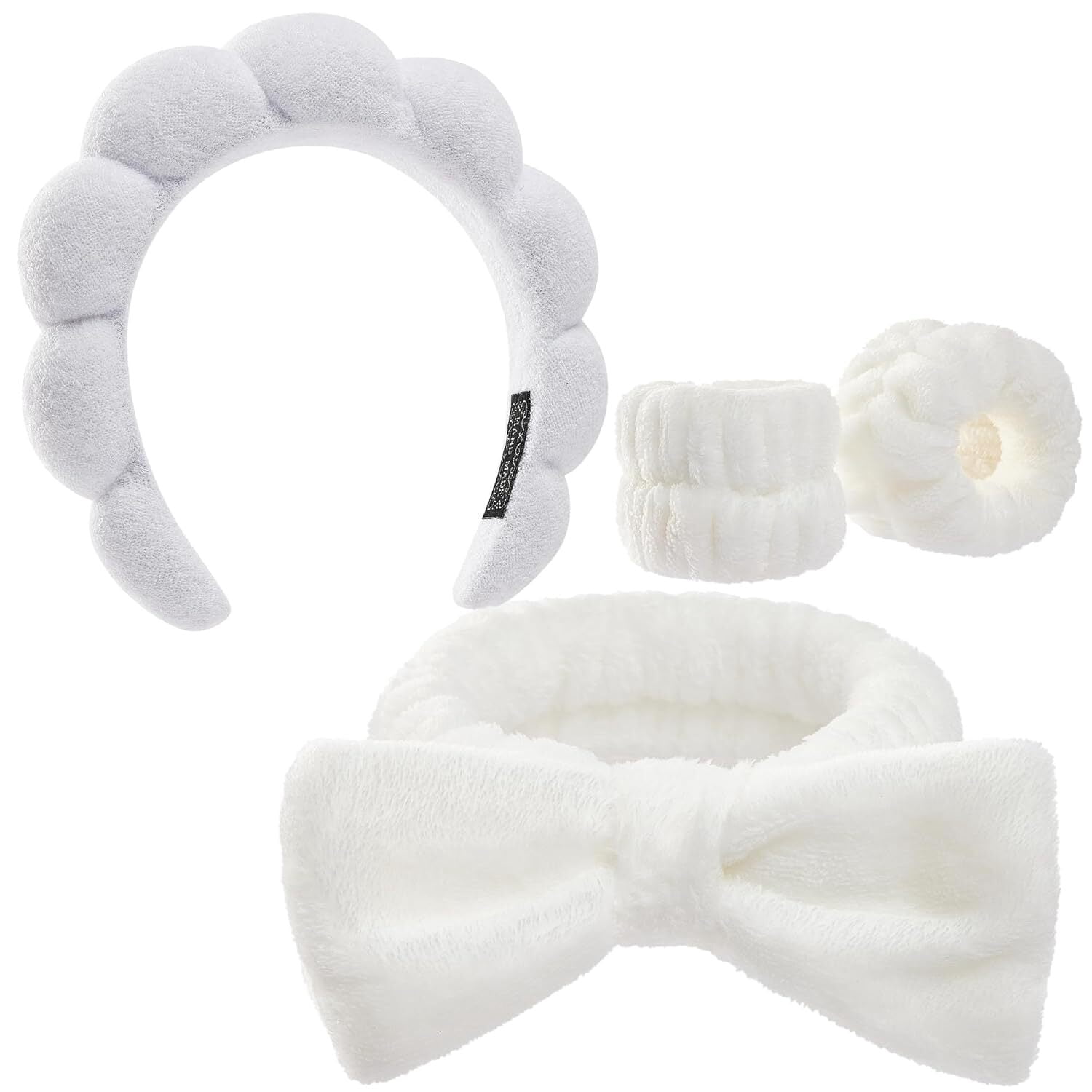 4 PCS Headbands for Women, Spa Headband and Wristband Set - Headband ...