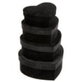 4 PCS Heart Shaped Gift Boxes with Lids Black Velvet Nesting Gifts Box ...