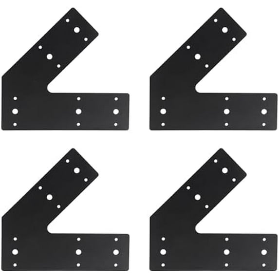 4 PCS Heavy Duty 45 Degree Angle Flat Plate Brackets, 10"x10"x3" L ...