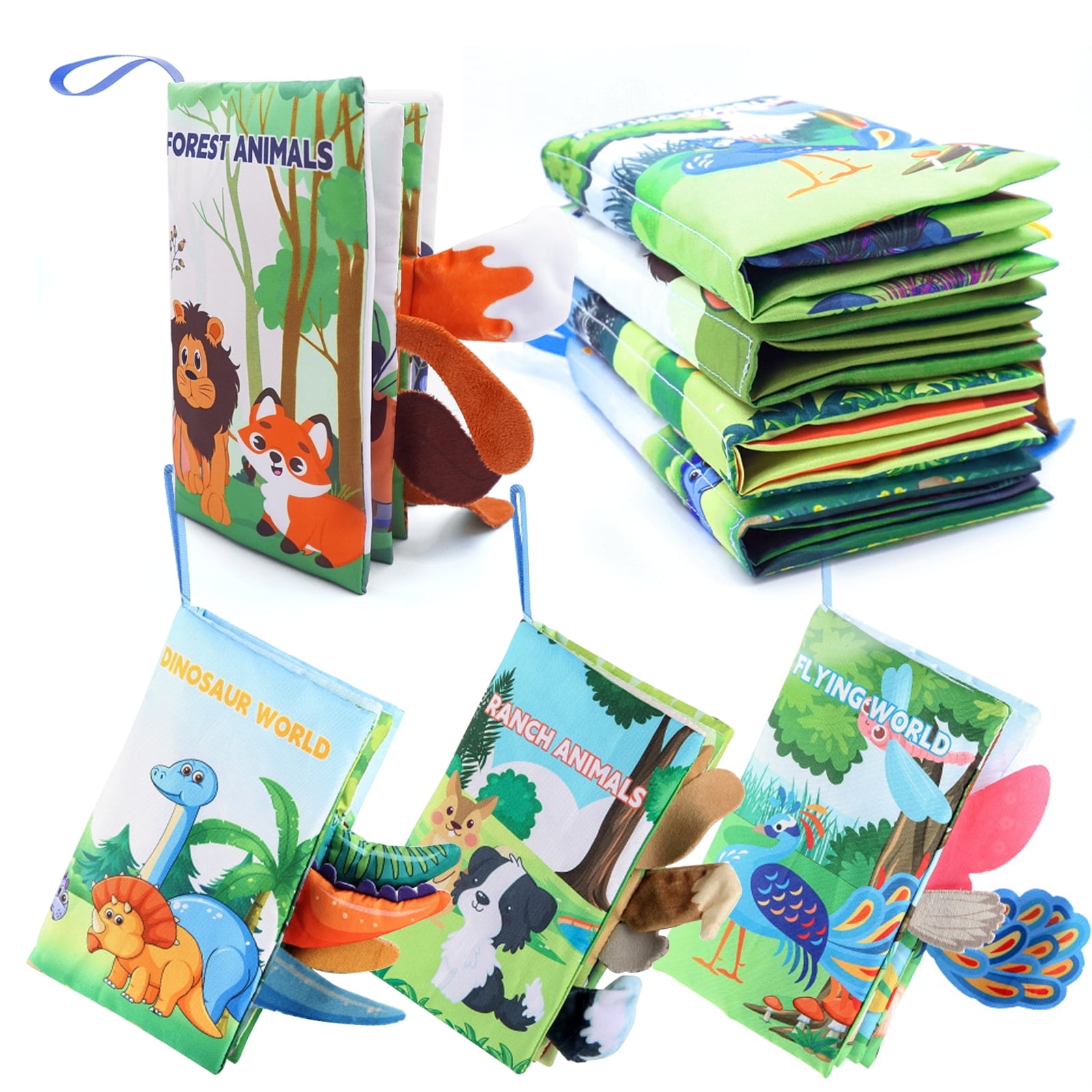 4 PCS High Contrast Crinkle Baby Books 0-6 Months Interactive Sensory ...