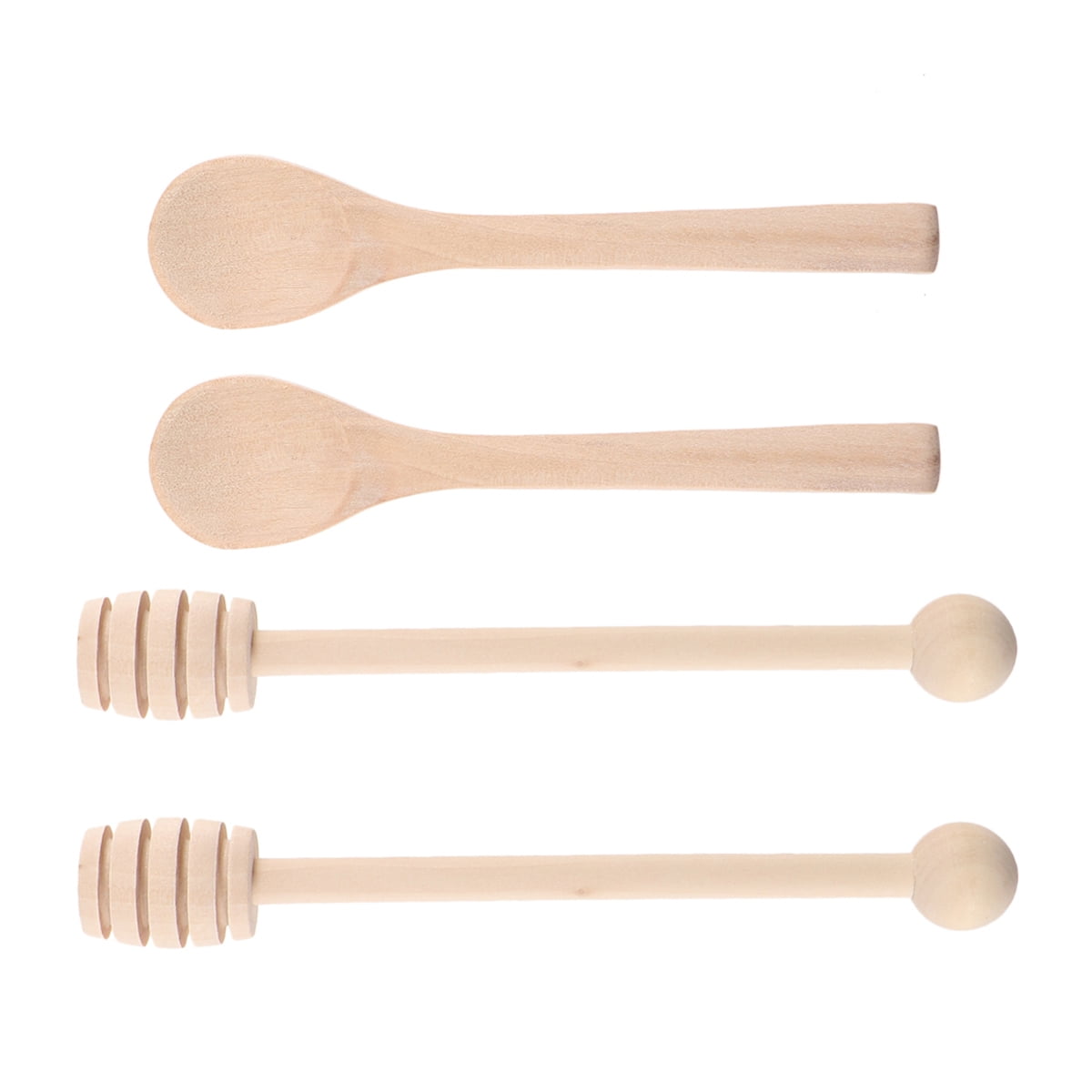 4 PCS Honey Stirrer Stirring Rod Spoon Bamboo Wooden - Walmart.com