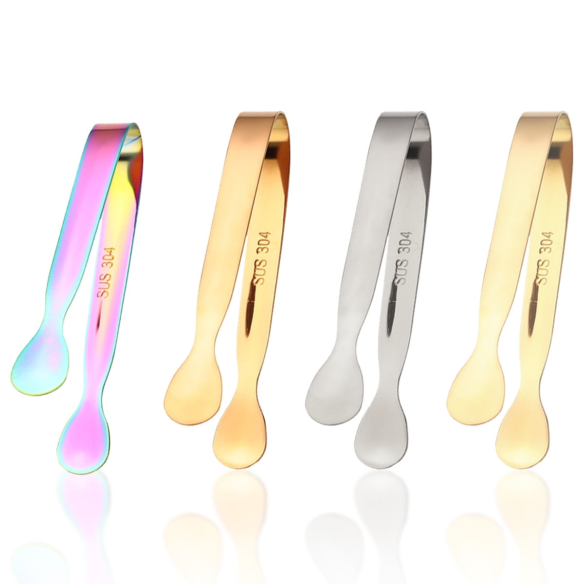 4 PCS Ice Tongs Mini Sugar Tongs Stainless Steel Small Serving Tongs ...