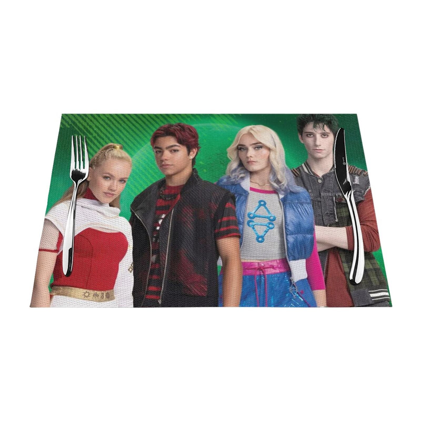 4 PCS Inch Zombies 4 Movie Plastic Woven Wipeable Non-Slip PVC Place ...