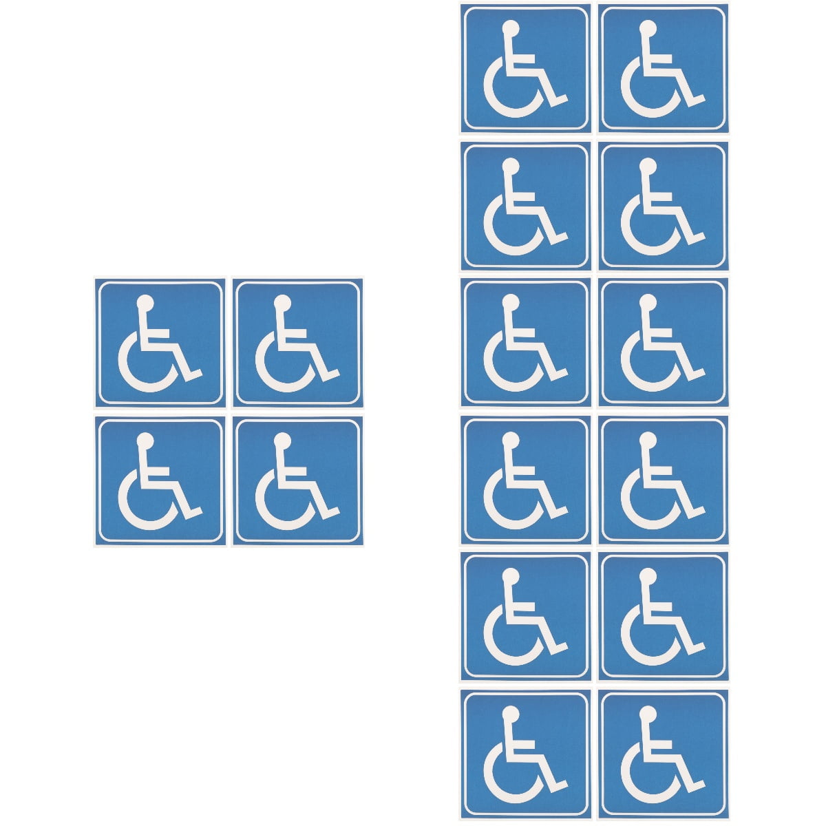 4 PCS Jumbo Disability Handicap Sign Man Men and Women 7.62X7.62X0.10CM ...