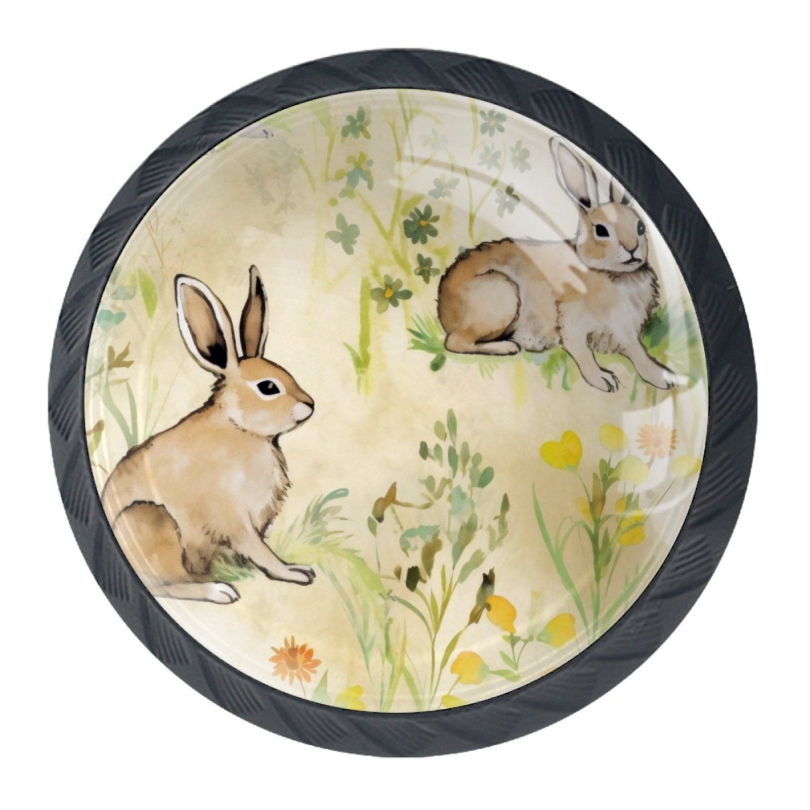 4 PCS Kitchen Cabinet Knobs and Pulls,Autumn Animal Rabbit Round Drawer ...