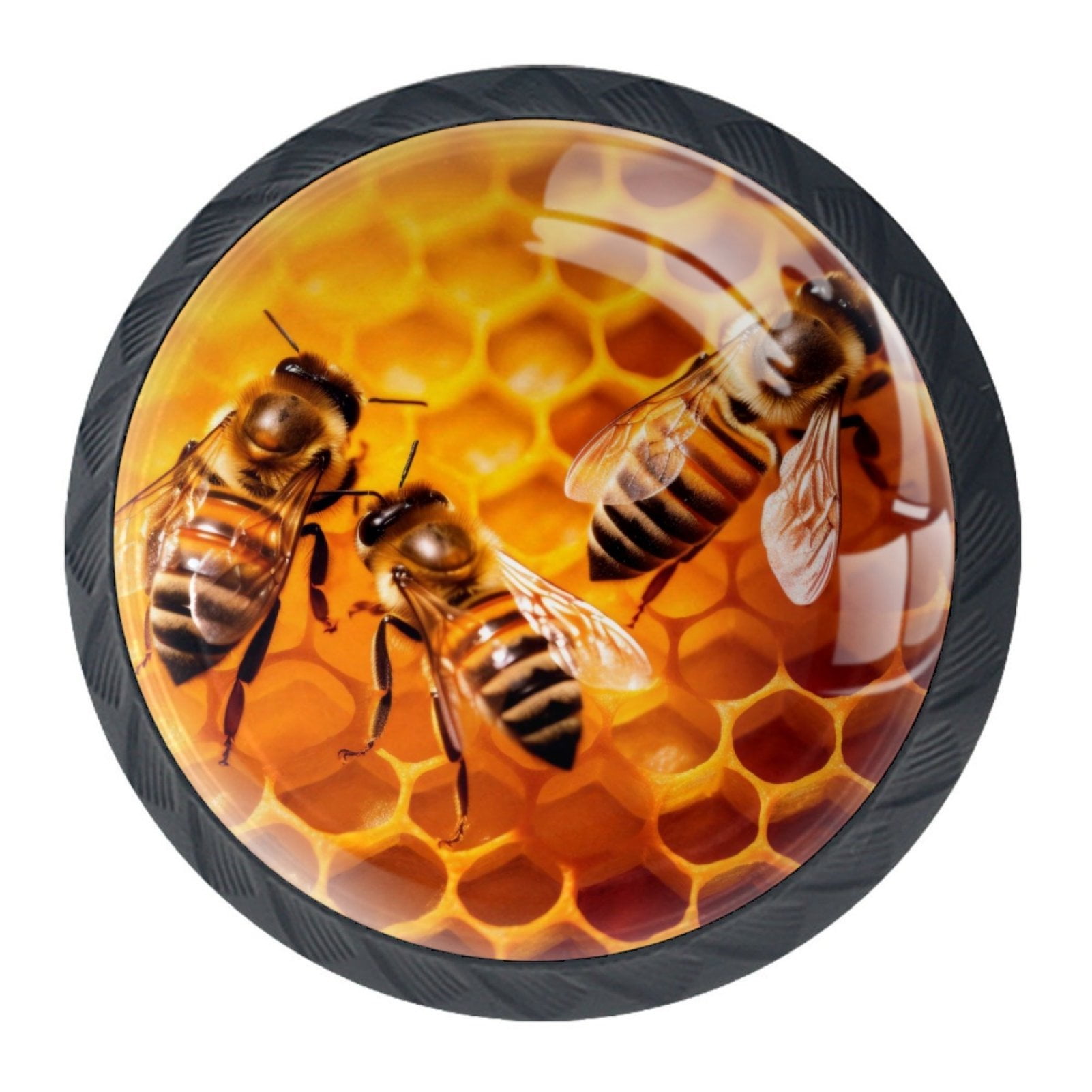 4 PCS Kitchen Cabinet Knobs and Pulls,Bee Hive Honeycomb Round Drawer ...