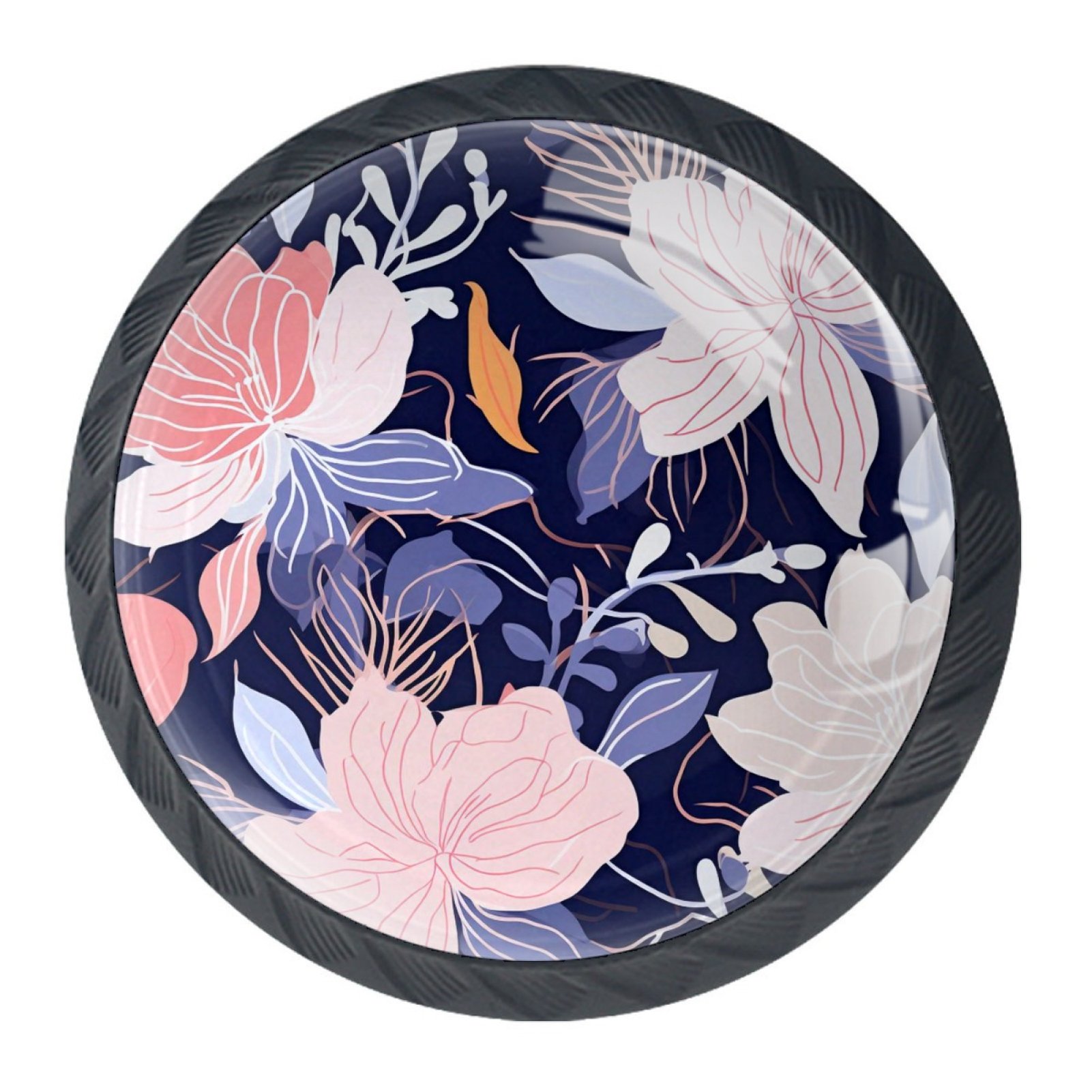 4 PCS Kitchen Cabinet Knobs and Pulls,Bloom Flower Floral Round Drawer ...