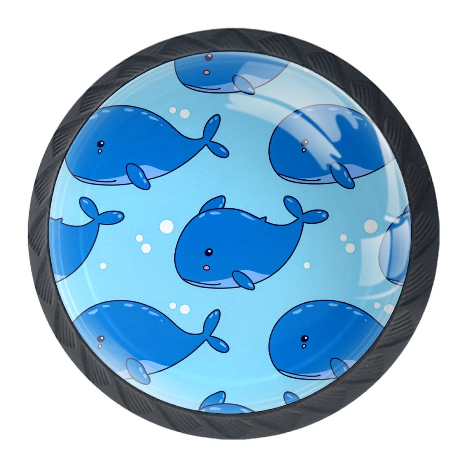 4 PCS Kitchen Cabinet Knobs and Pulls,Cartoon Cute Blue Whale Round ...