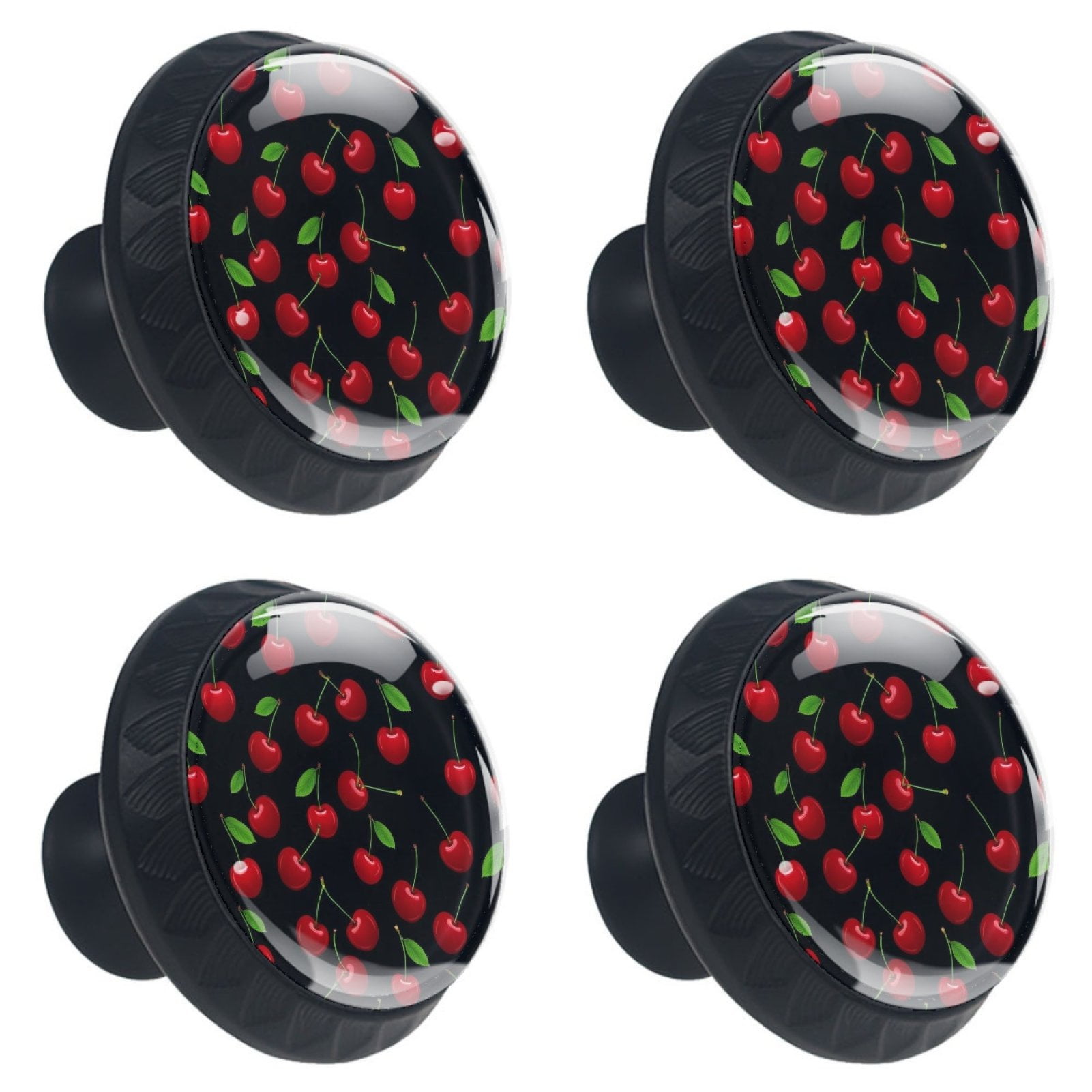 4 PCS Kitchen Cabinet Knobs and Pulls,Cherry Fruit Berry Round Drawer Hardware Handles with ...