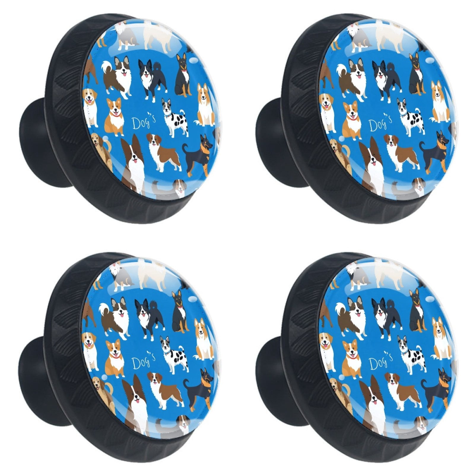 4 PCS Kitchen Cabinet Knobs and Pulls,Cute Dog Puppy Round Drawer ...