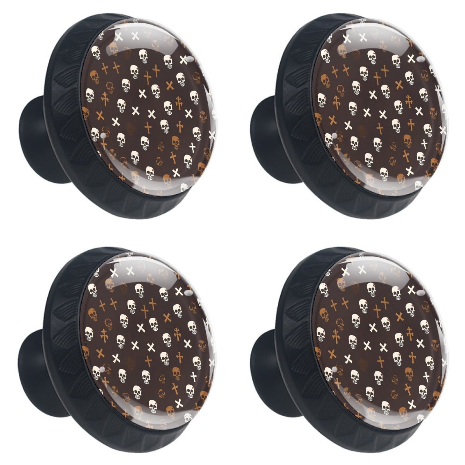 4 PCS Kitchen Cabinet Knobs and Pulls,Dead Day Halloween Skull Round ...