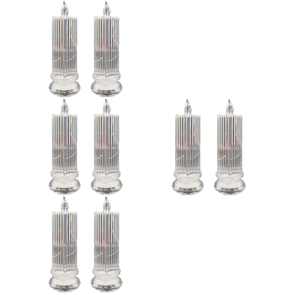 4 PCS LED Candles Birthday for Cake Flickering Wall Light Transparent ...