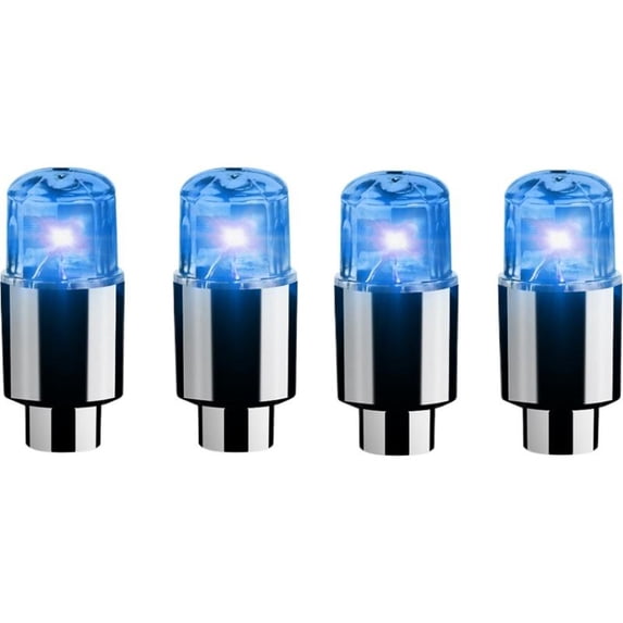 4 PCS LED Tire Valve Stem Cap Lights, 360 Degree Rotating Motion ...