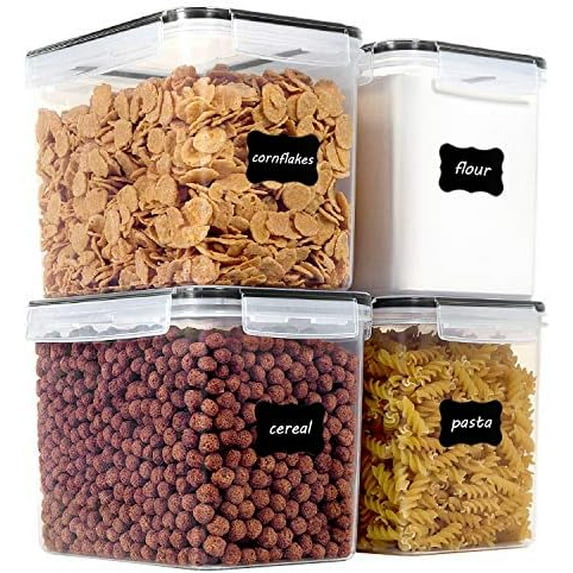 4 PCS Large Food Storage Containers 5.2L / 175oz, 4 Pieces BPA Free ...