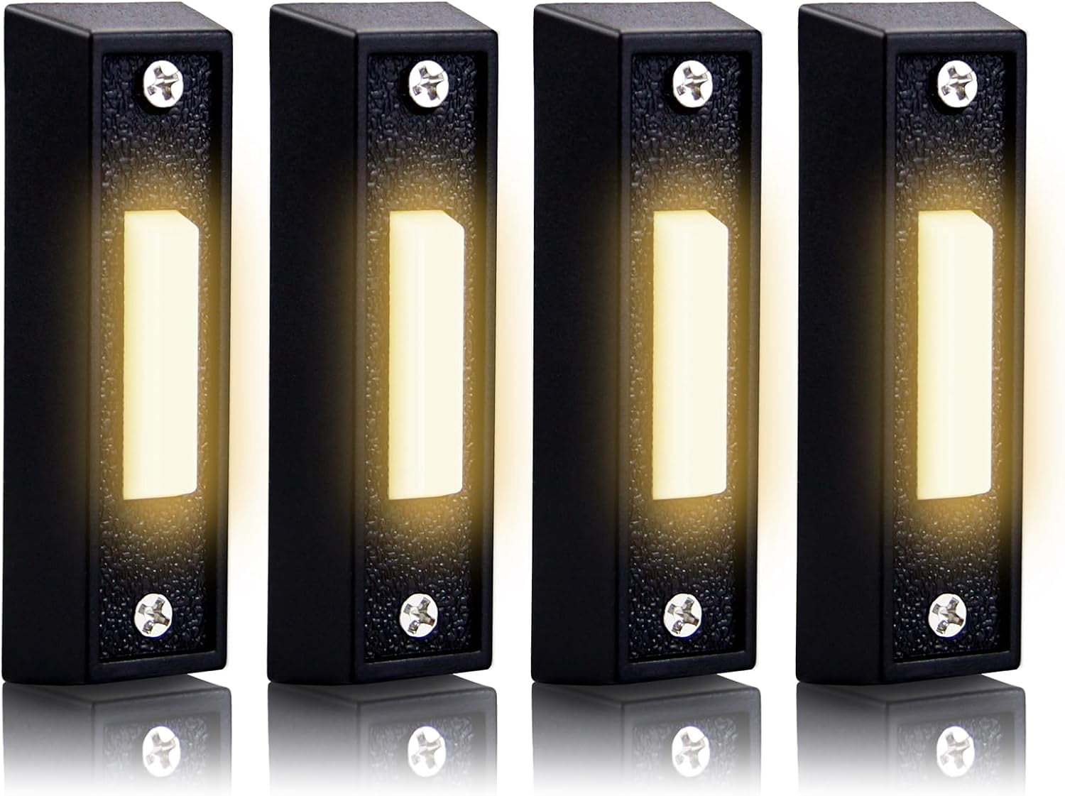 4 PCS Lighted Doorbell Button, Wired Door Bell Push Button Replacement ...