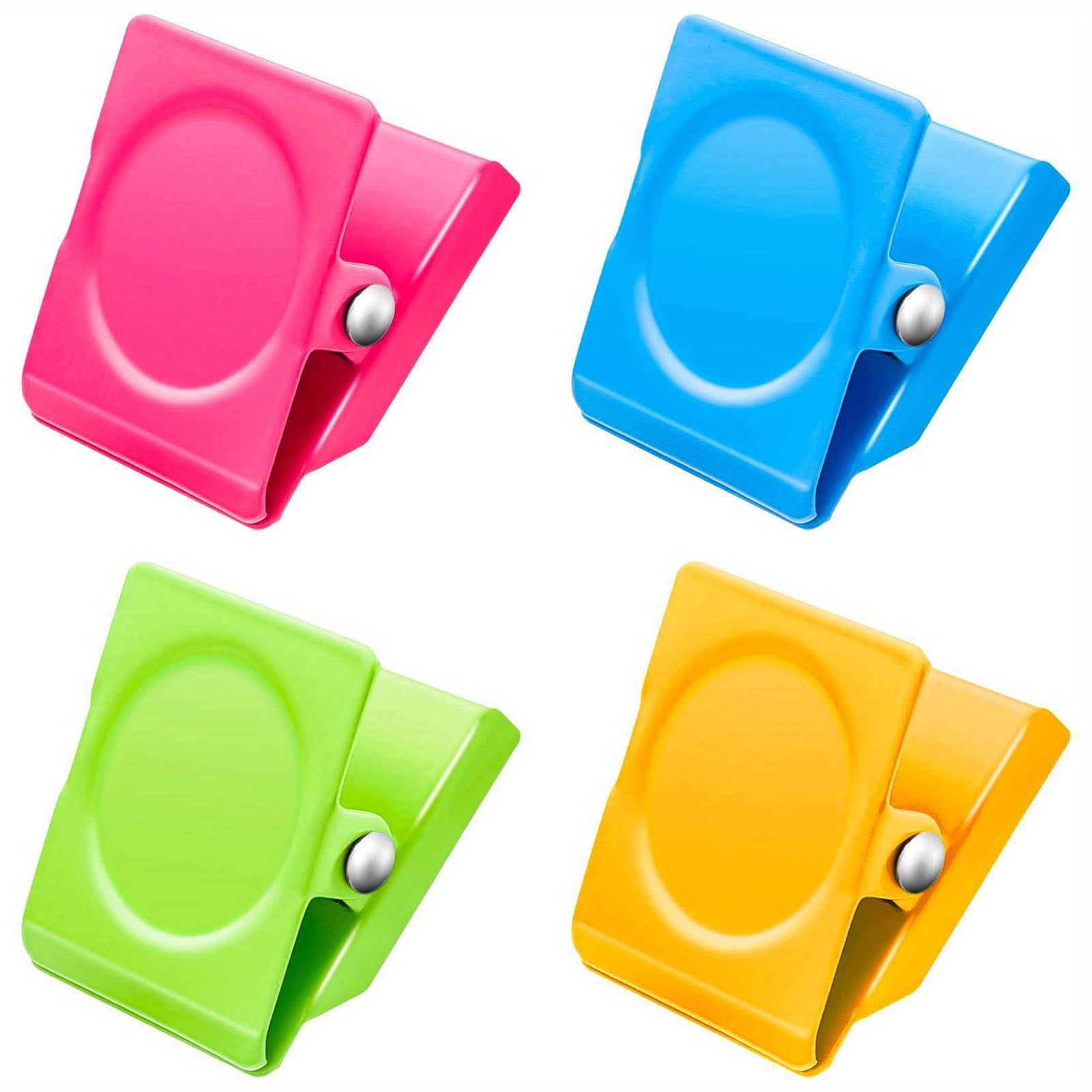 4 PCS Magnet Clips, Heavy Duty Fridge Magnetic Clips, Super Strong for ...