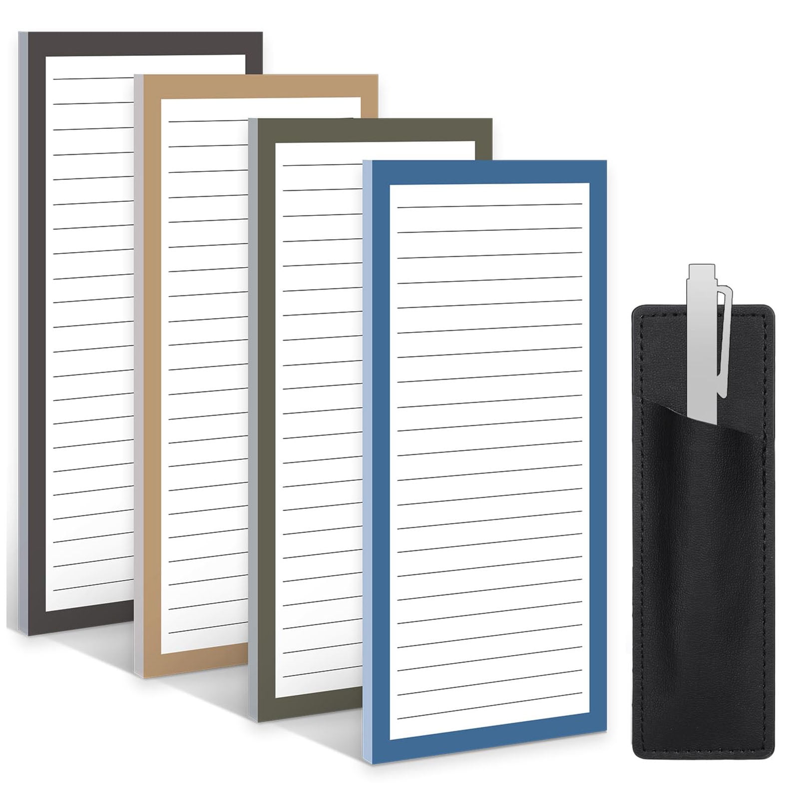 4 PCS Magnetic Note Pad for Fridge with Pen Holder, Totally 200 Sheets ...