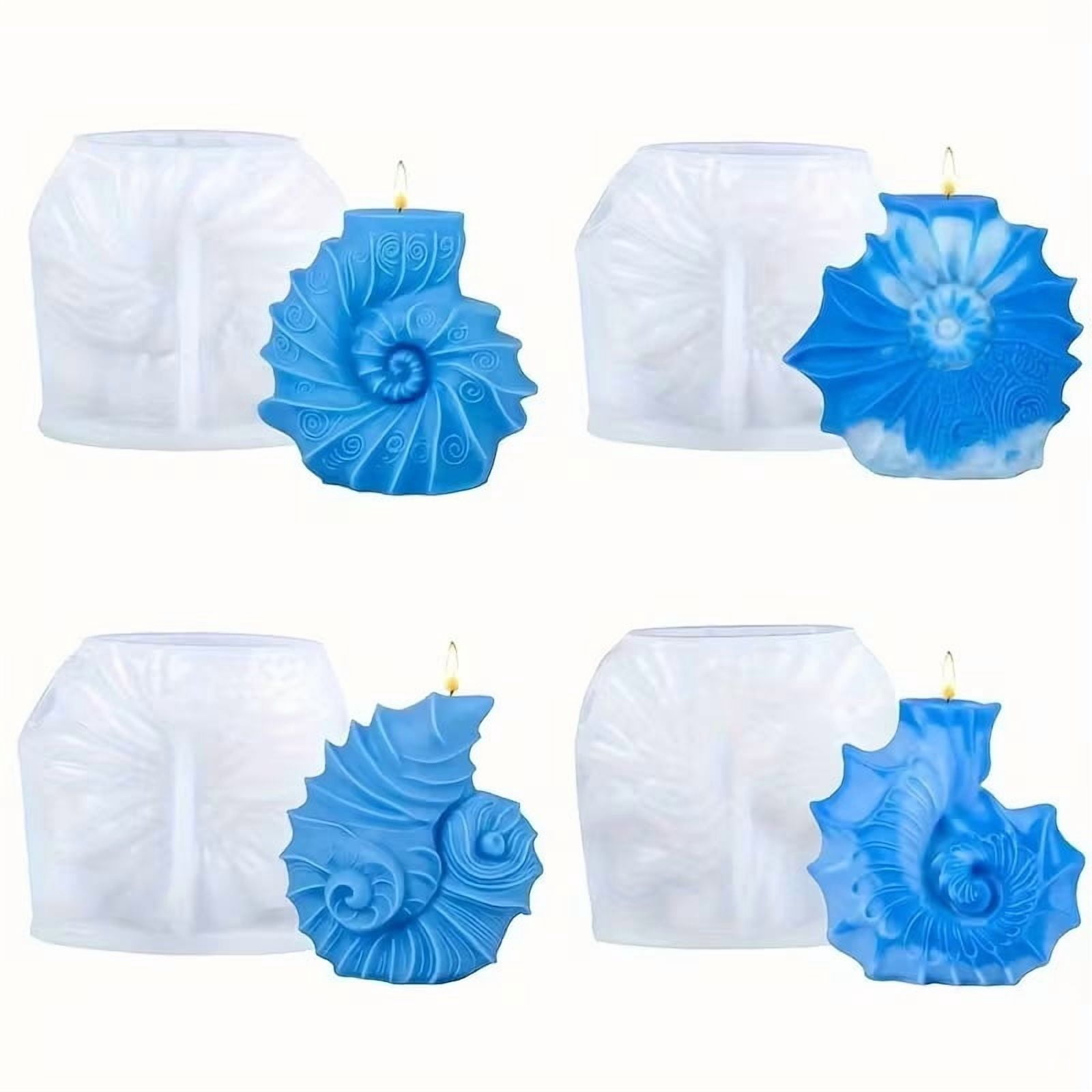 4 PCS Marine Theme Silicone Candle Molds - Scallop & Wave Design for ...