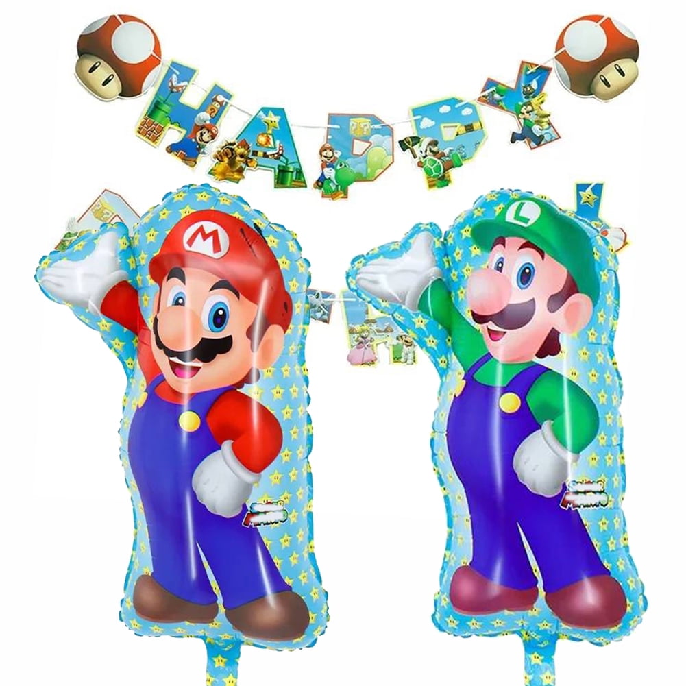 4 PCS Mario Balloon Game theme Birthday Party Balloon Superhero Balloon ...