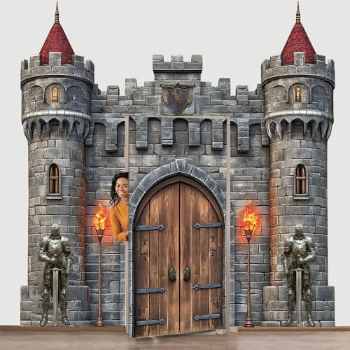 4 PCS Medieval Entryway Party Decorations Castle Door Covers Hanging ...