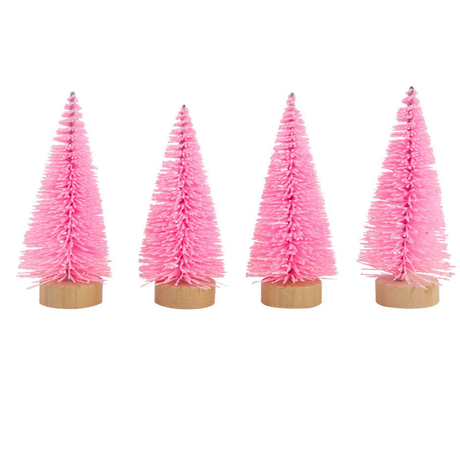 4 PCS Mini Christmas Trees, Artificial Christmas Tree Bottle Brush ...