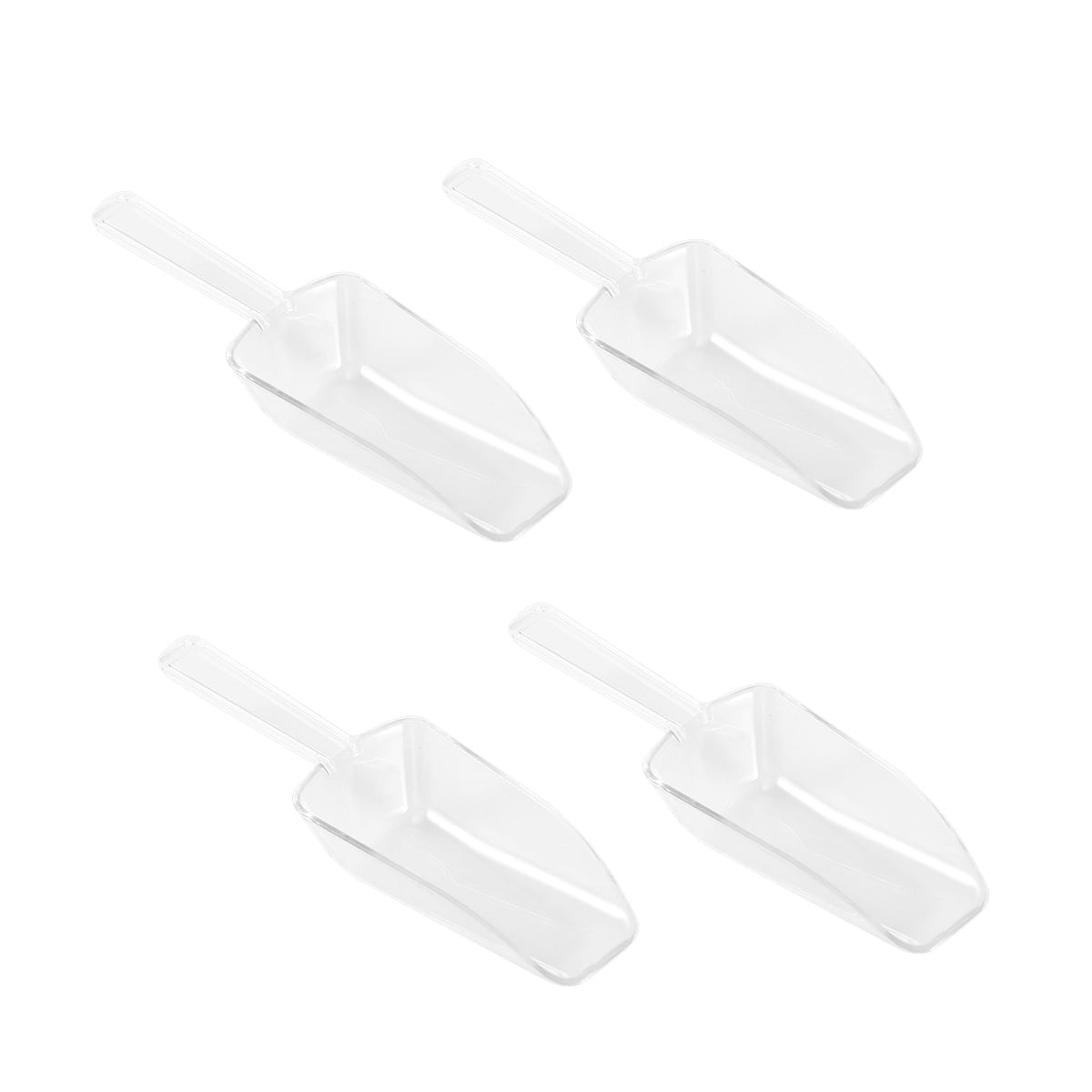 4 PCS Mini Clear Plastic Ice Scoop Scoopers for Weddings Candy Dessert ...