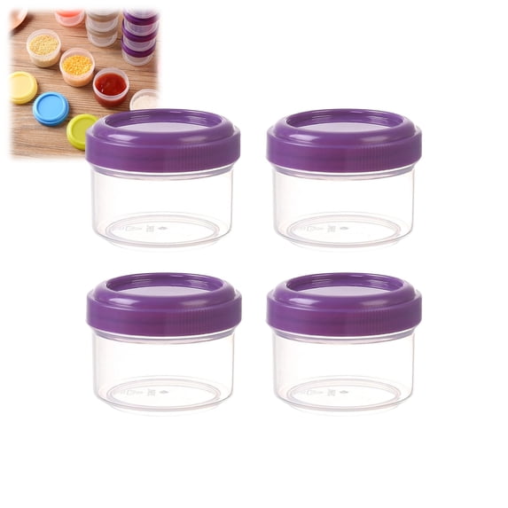 4 PCS Mini Condiment Cups with Lids - Leakproof Reusable Containers for ...