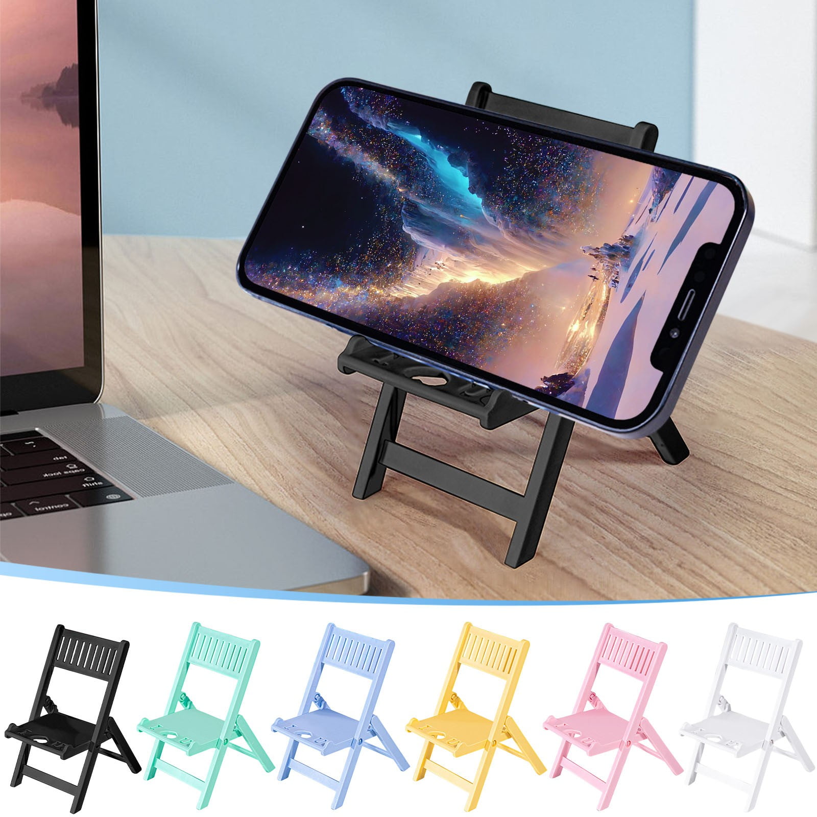 4 PCS Mobile Phone Bracket Flat Chair Shape Suitable For Office Desk ...