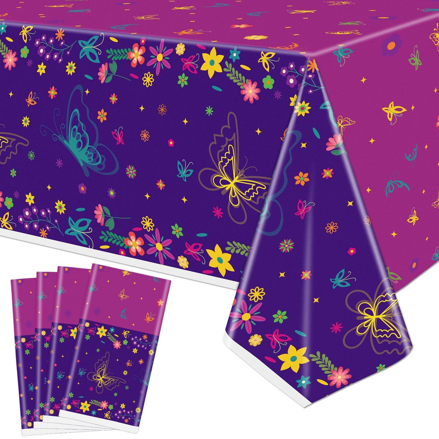 4 PCS Movie Party Tablecloths Decorations - Butterfly Plastic Table ...