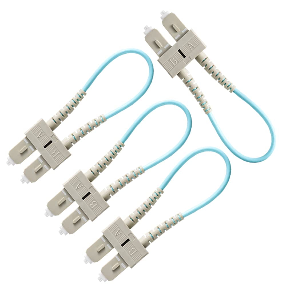 4 PCS OM3 Loopback Plug Tester Multimode LC-UPC Fiber Optical Duplex ...