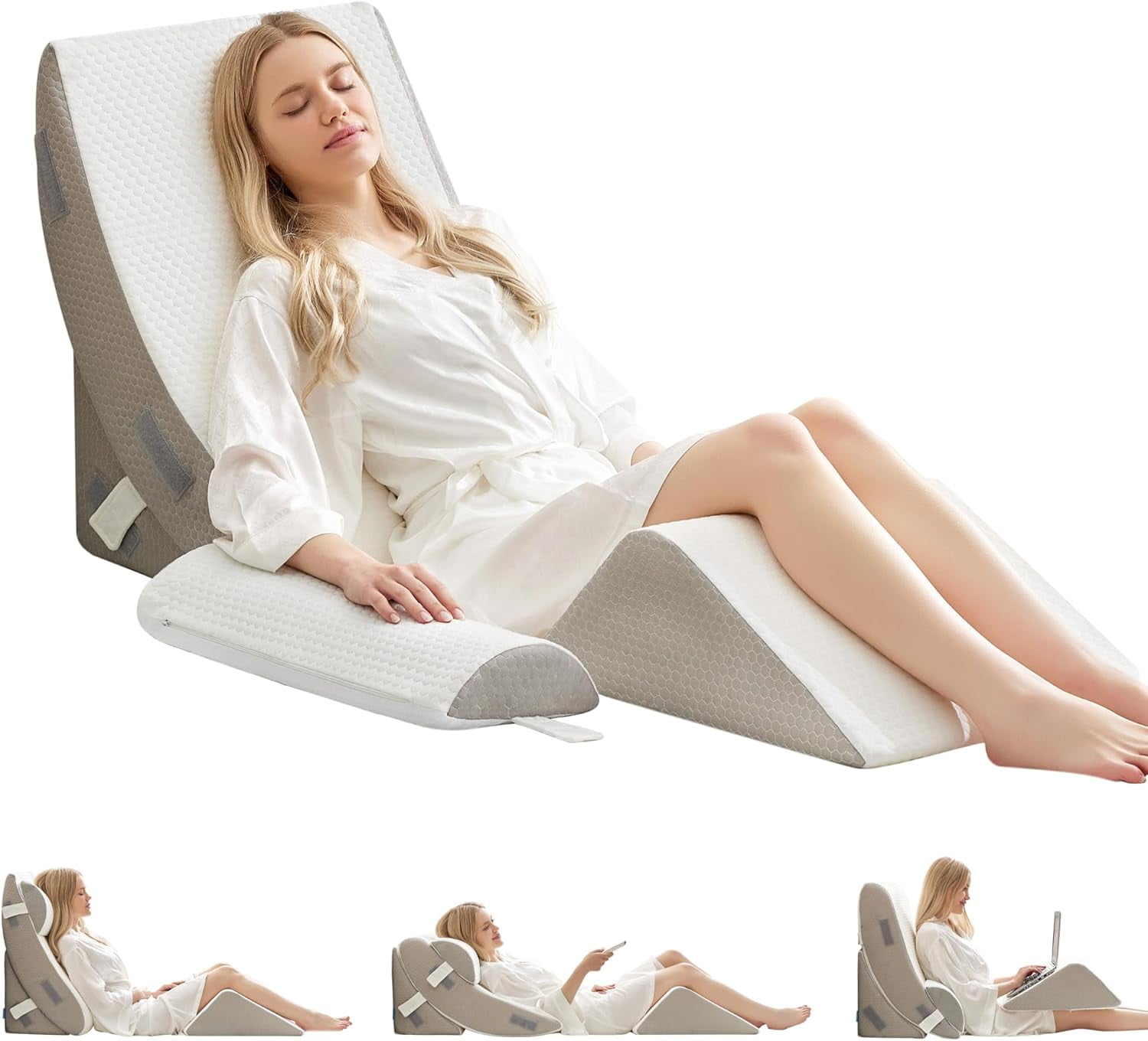 4-PCS Orthopedic Bed Wedge Pillow Set for Post-Surgery Recovery & Pain ...