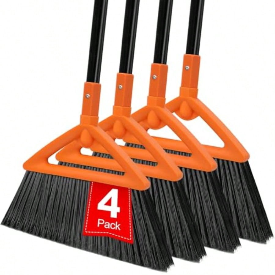 4 PCS Outdoor Indoor Broom Brooms for Sweeeping Indoor Heavy-Duty ...