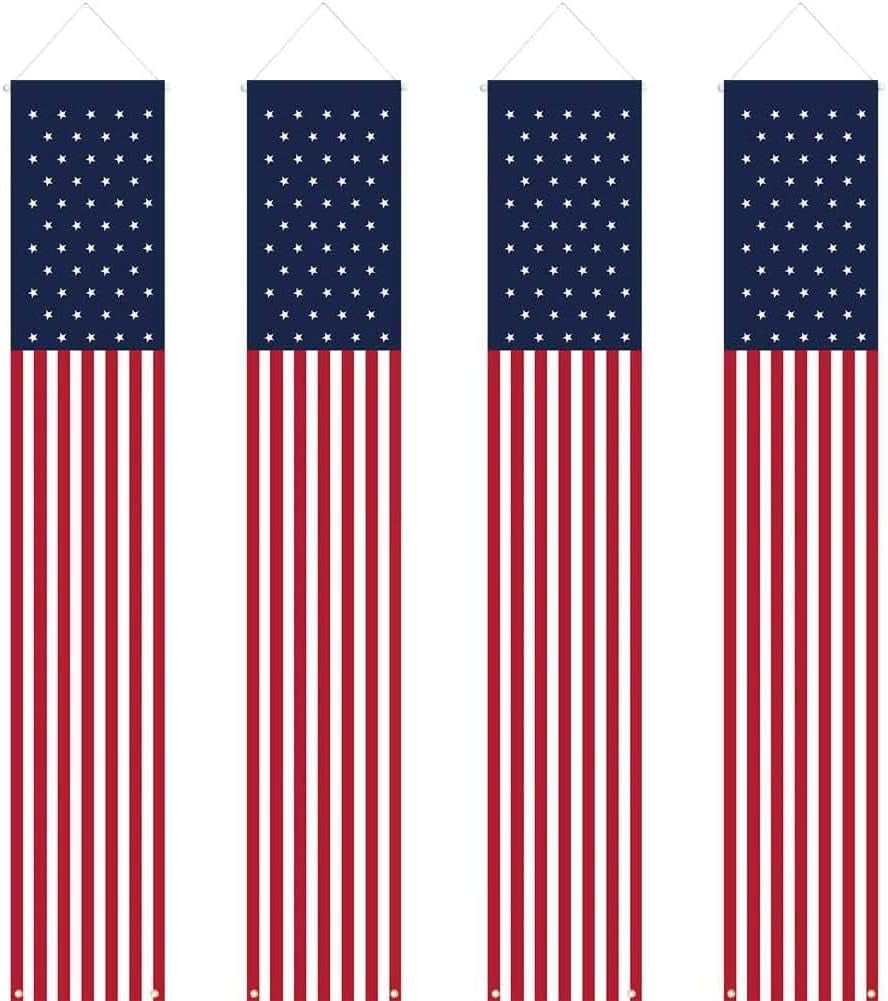 4 PCS Patriotic Decorations 4th of July Decorations Outdoor Hanging ...