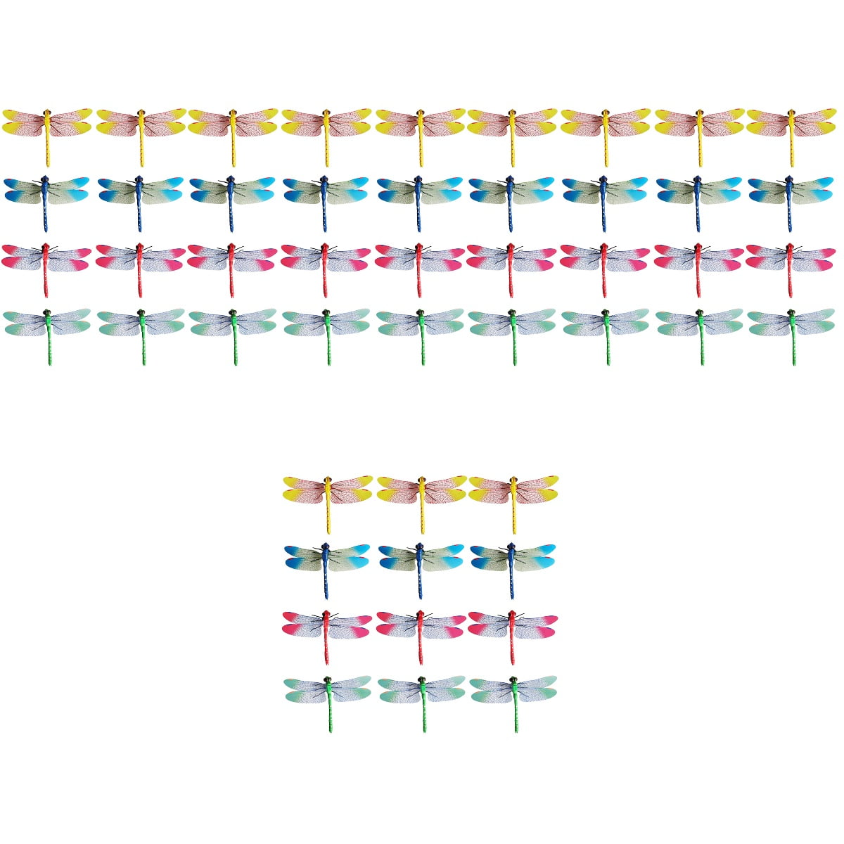 4 PCS Plastic Dragonfly Figurine Garden Ginkgo Miniature Model ...