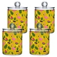 4 PCS Plastic Storage Canister Clear with Lids Airtight Cotton Swabs ...