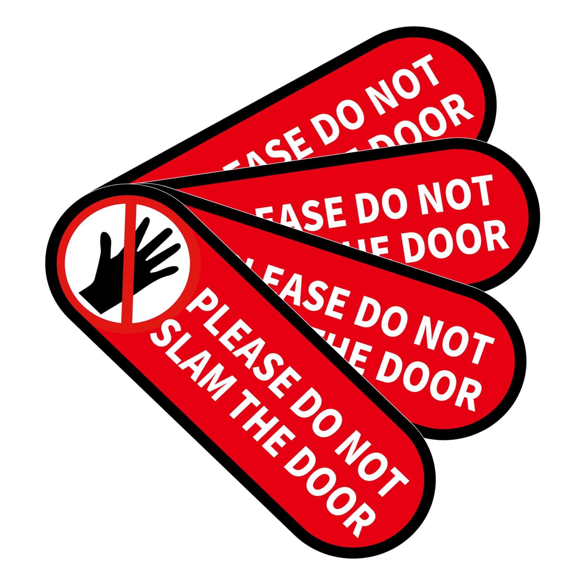 4 PCS Please Do IFF17 Not Slam The Door Sign Stickers, Waterproof and ...