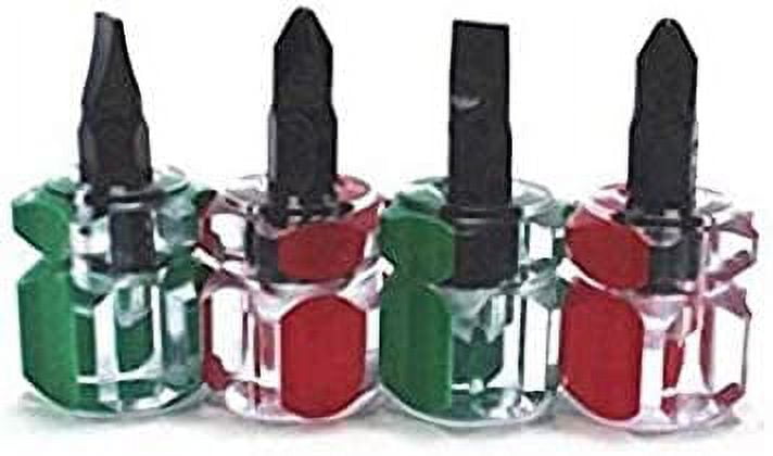 4 PCS Portable Mini Screwdriver Stubby Ultra Short Flat Phillips ...