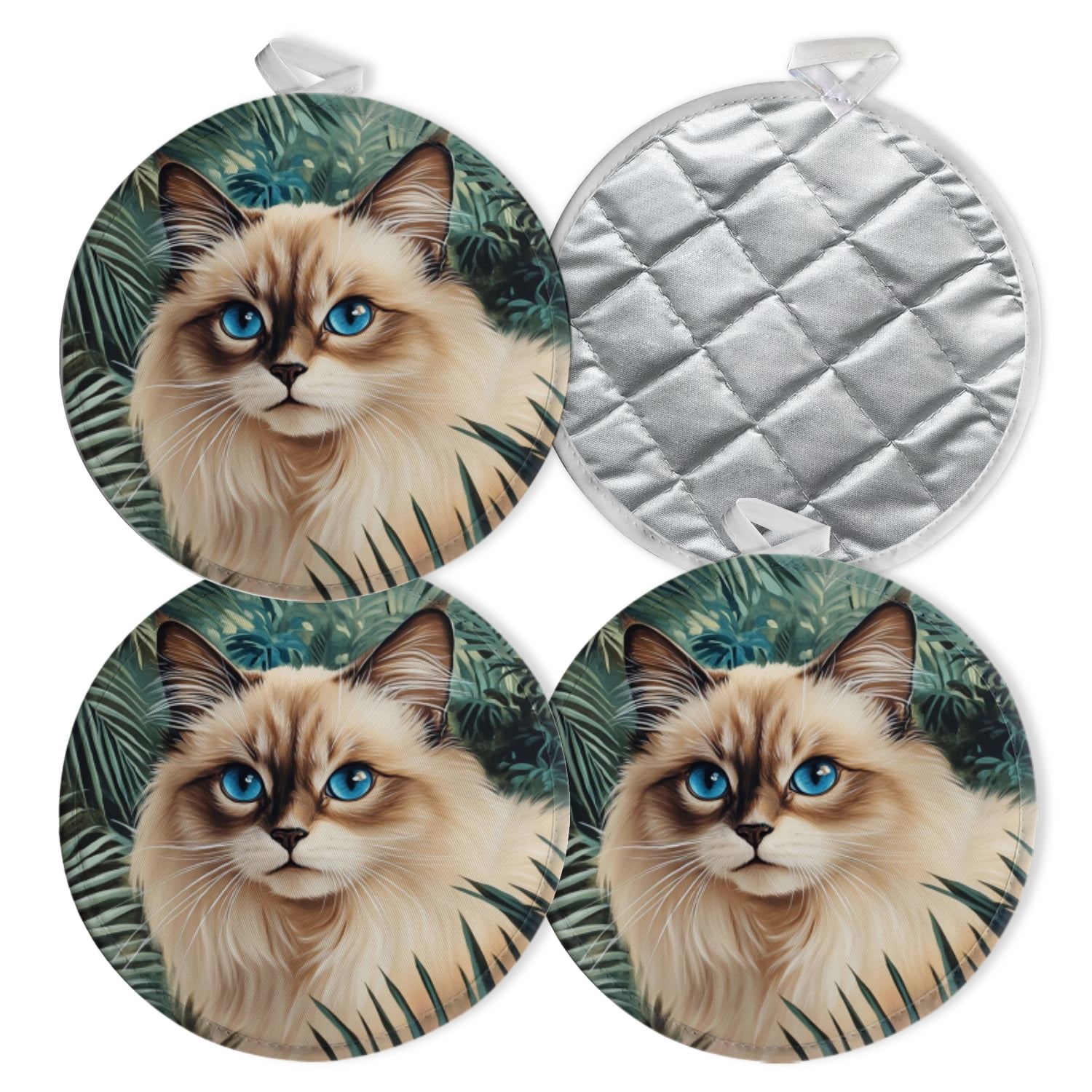 4 PCS Pot Holders for Kitchen,Potholders Sets with Hook for Oven ...