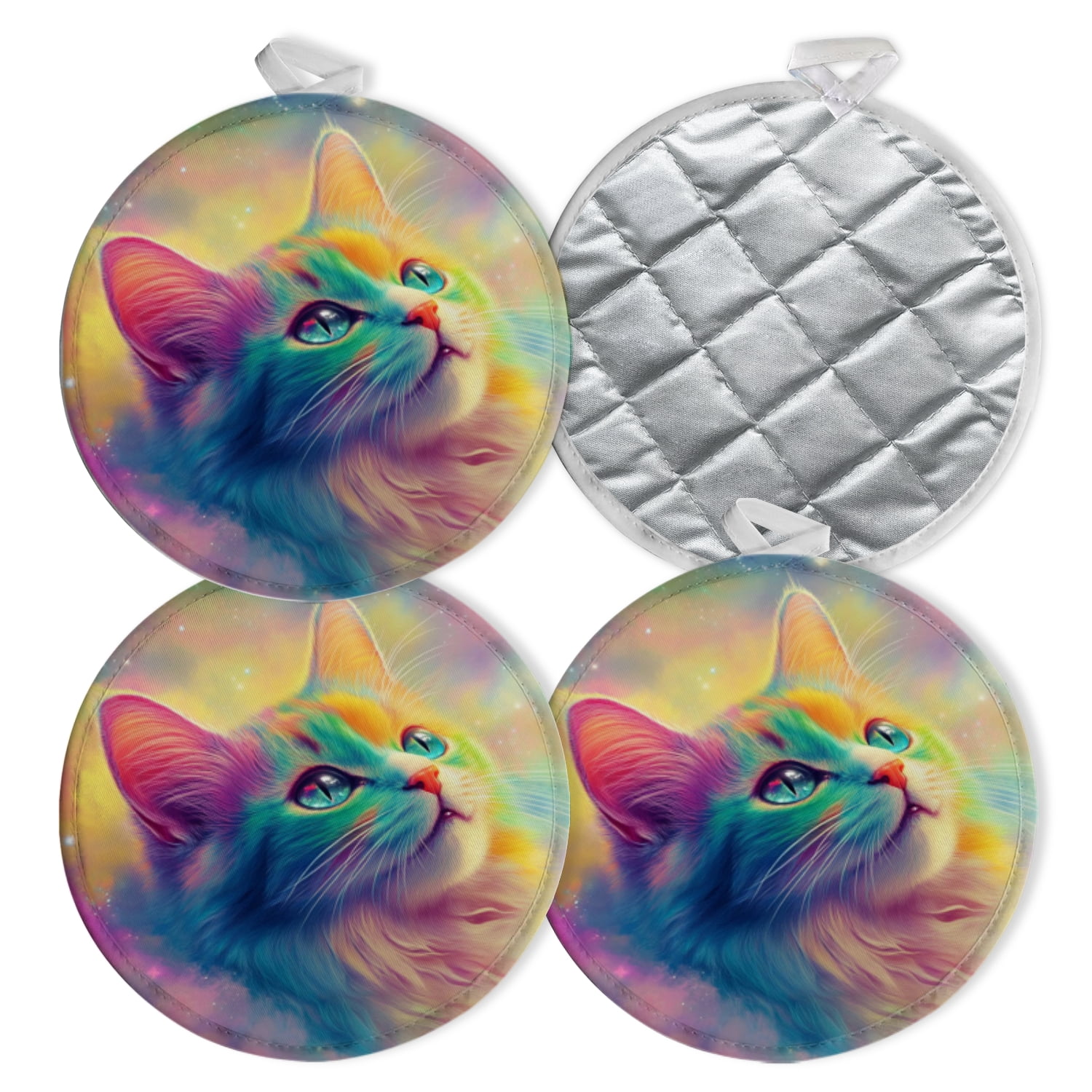 4 PCS Pot Holders for Kitchen,Potholders Sets with Hook for Oven ...