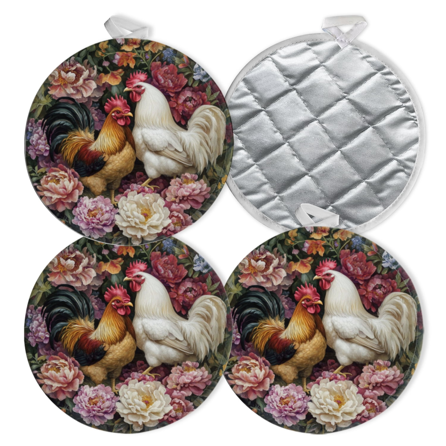 4 PCS Pot Holders for Kitchen,Potholders Sets with Hook for Oven ...