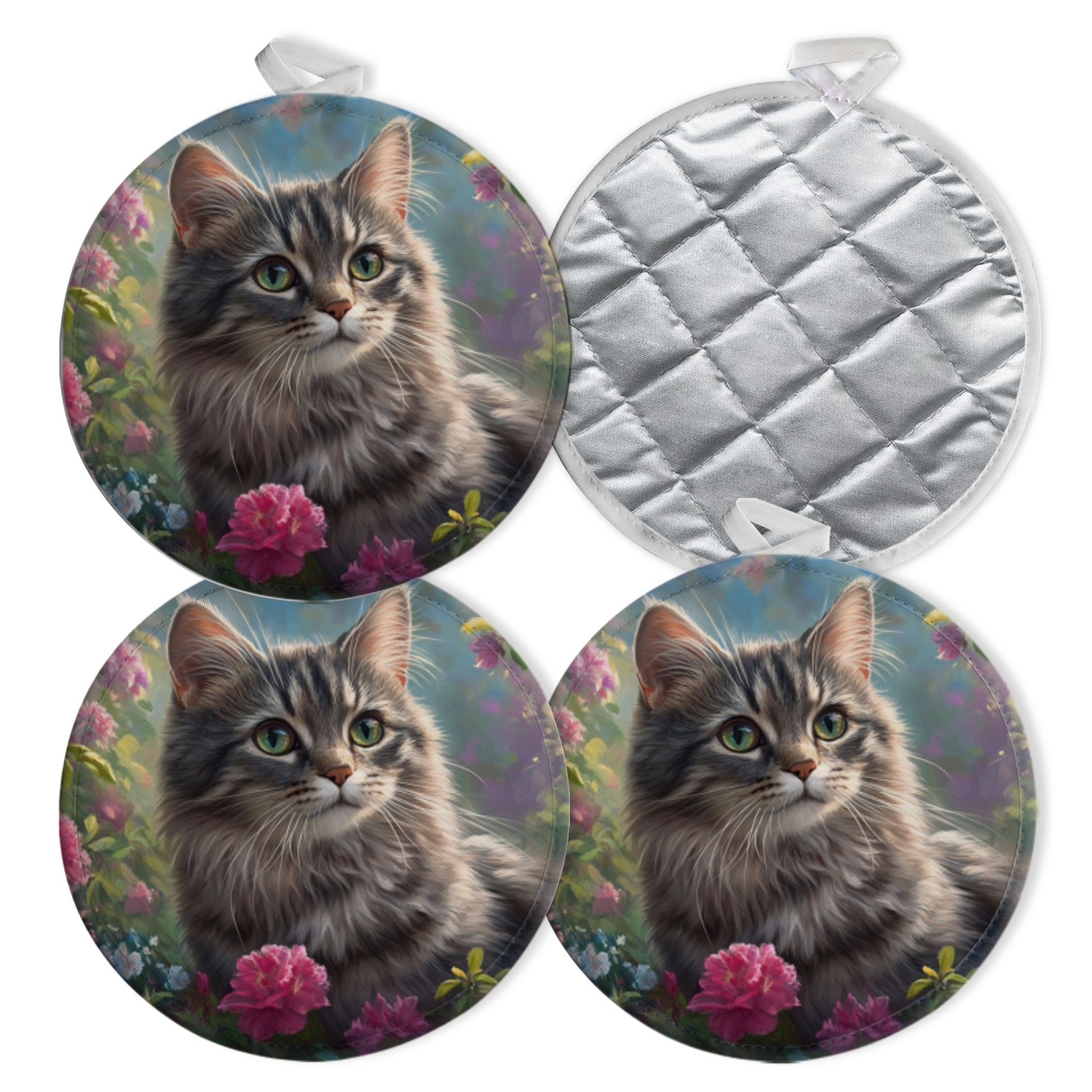 4 PCS Pot Holders for Kitchen,Potholders Sets with Hook for Oven ...