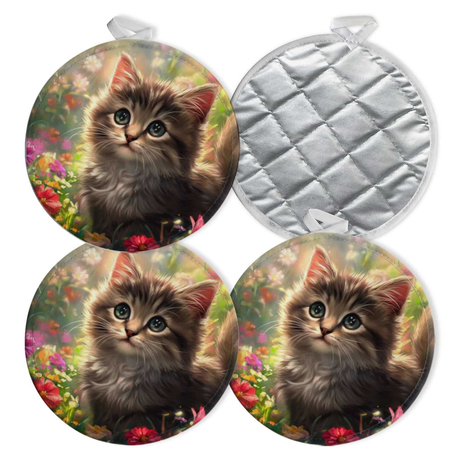 4 PCS Pot Holders for Kitchen,Potholders Sets with Hook for Oven ...