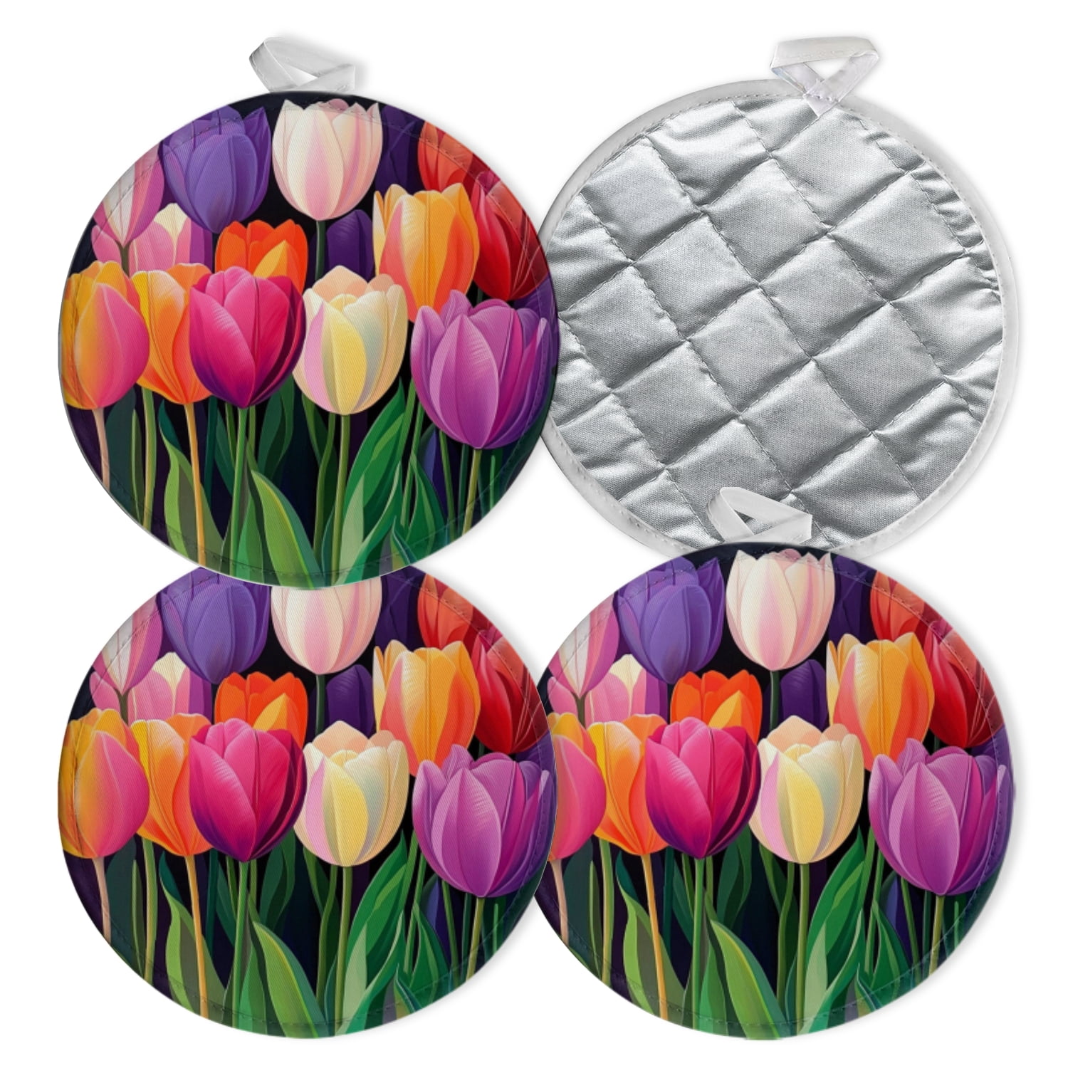 4 PCS Pot Holders for Kitchen,Potholders Sets with Hook for Oven ...