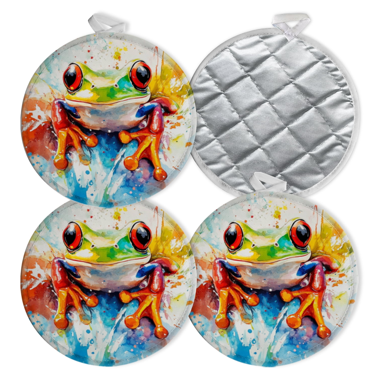 4 PCS Pot Holders for Kitchen,Potholders Sets with Hook for Oven ...