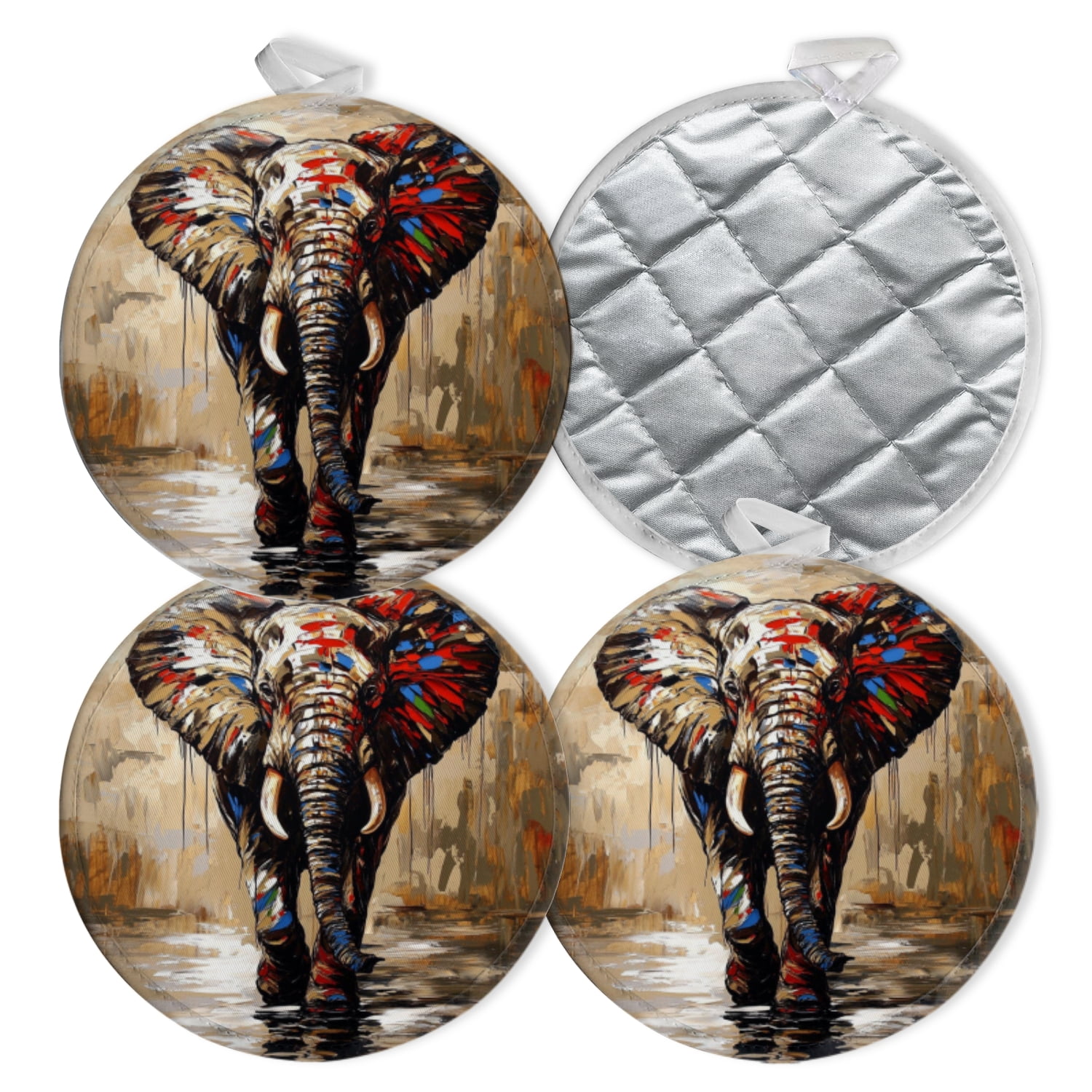 4 PCS Pot Holders for Kitchen,Potholders Sets with Hook for Oven ...