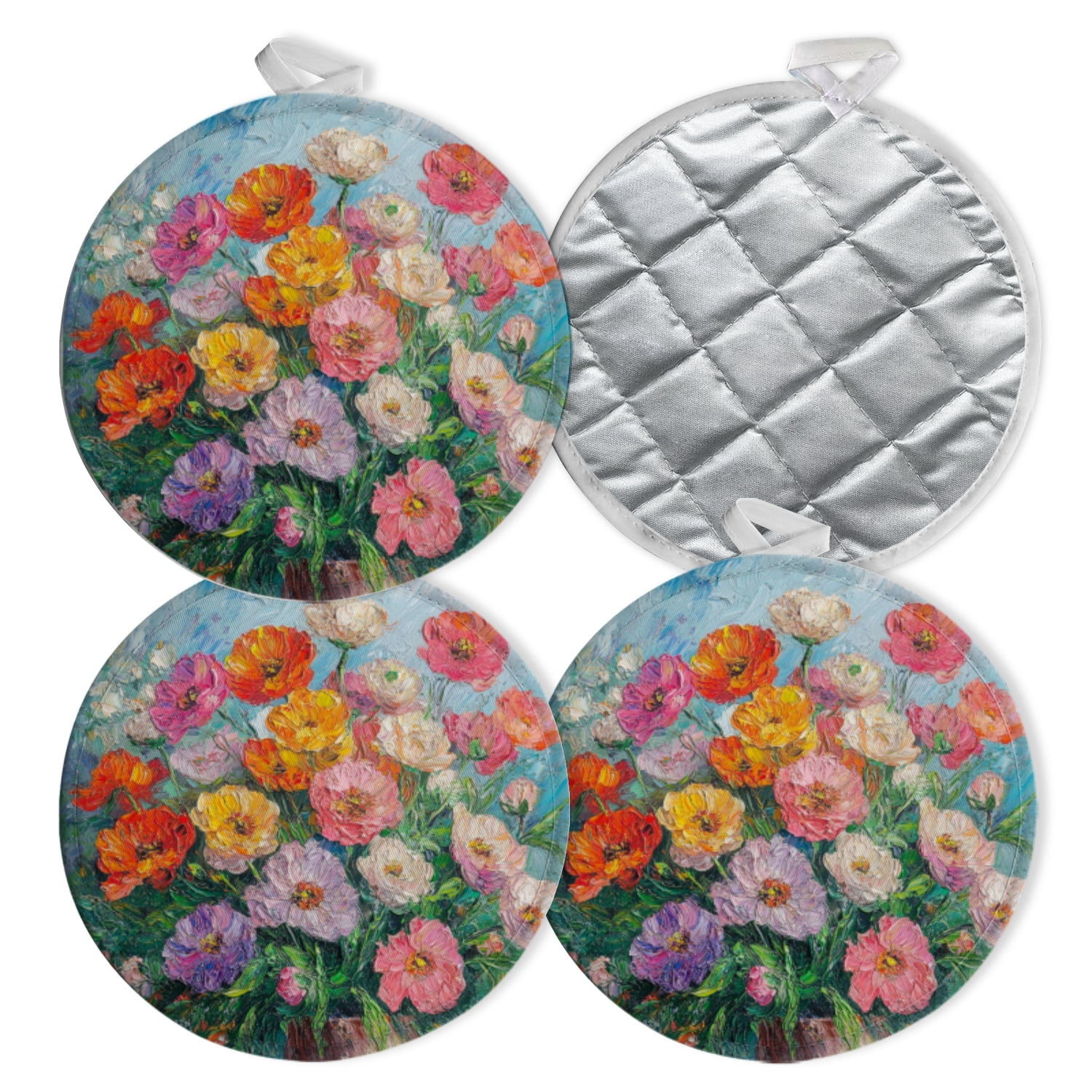 4 PCS Pot Holders for Kitchen,Potholders Sets with Hook for Oven ...