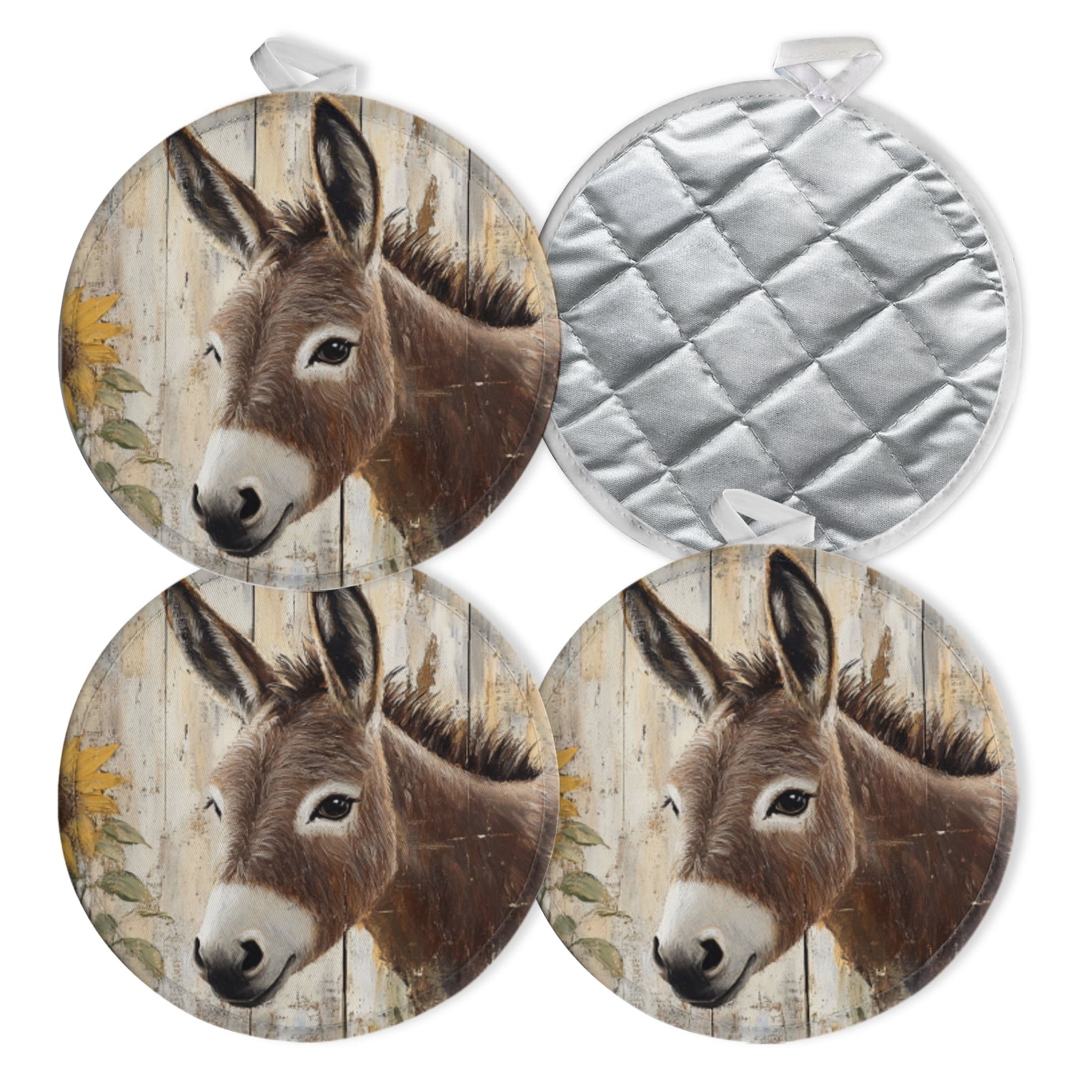 4 PCS Pot Holders for Kitchen,Potholders Sets with Hook for Oven ...