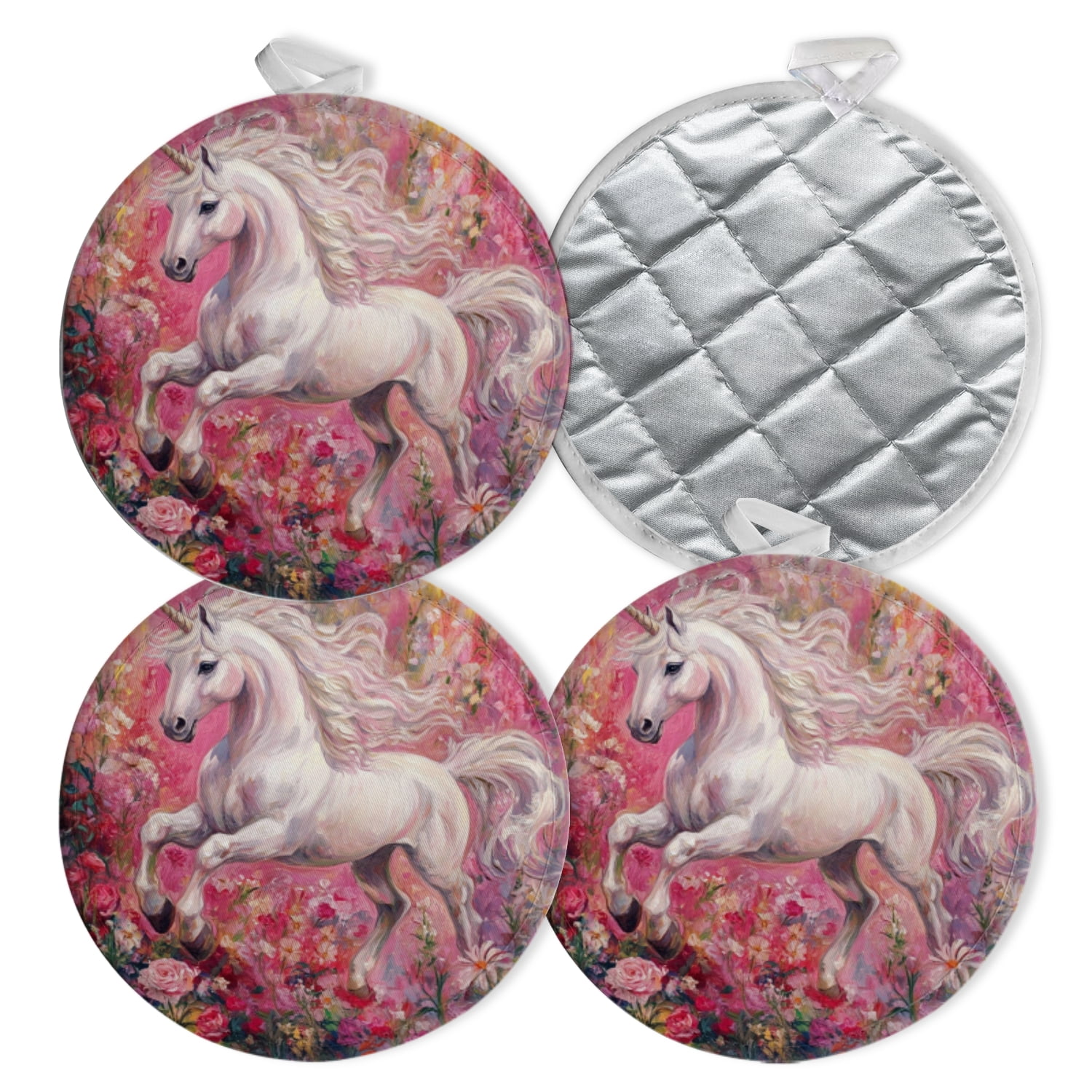 4 PCS Pot Holders for Kitchen,Potholders Sets with Hook for Oven ...
