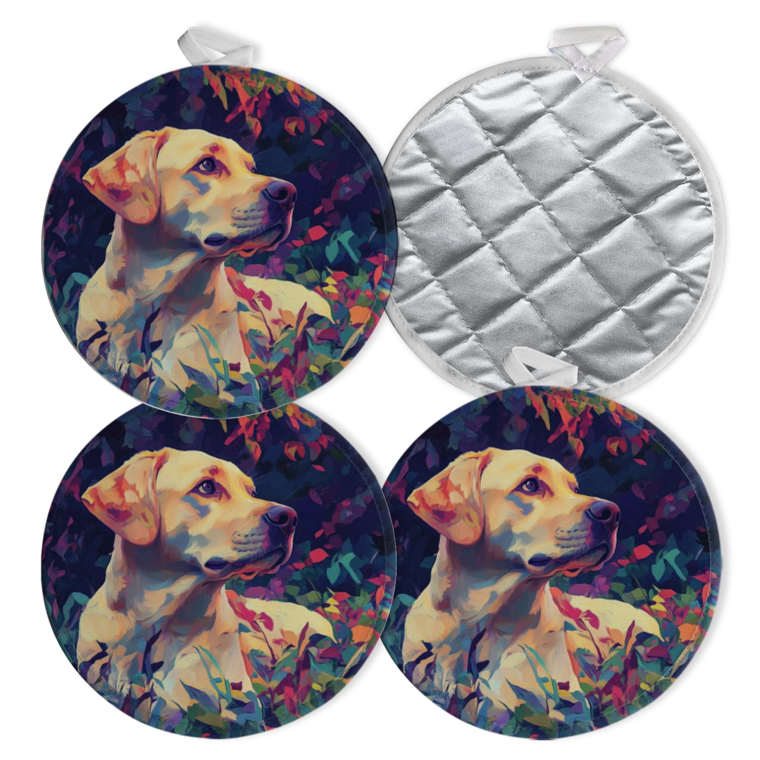 4 PCS Pot Holders for Kitchen,Potholders Sets with Hook for Oven ...