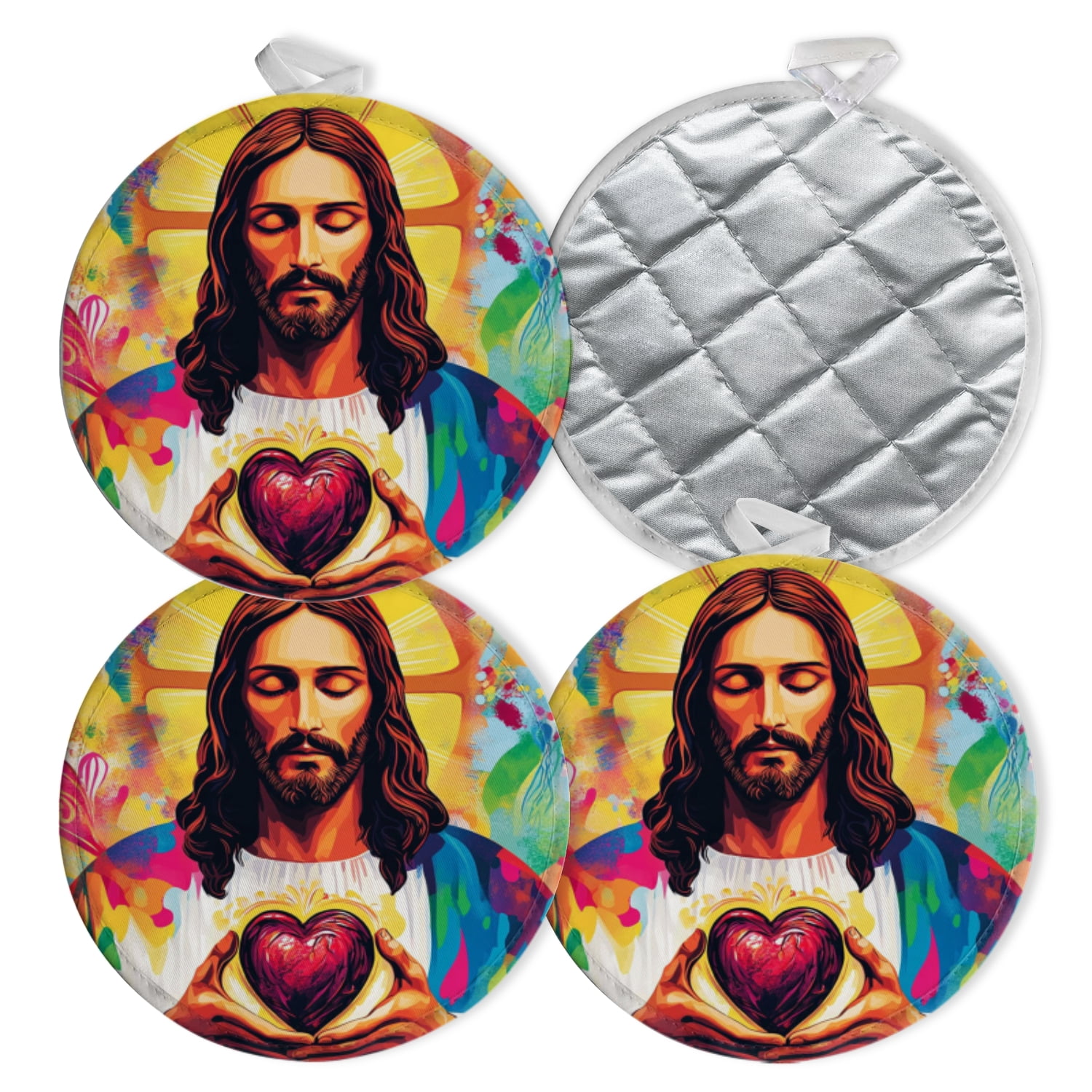 4 PCS Pot Holders for Kitchen,Potholders Sets with Hook for Oven ...